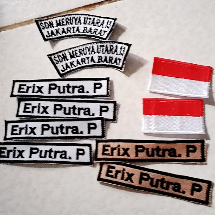 Jual Bordir satu set atribut sekolah bordir nama baju seragam sekolah ...
