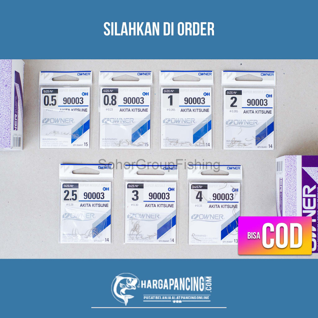 Jual Mata Kail Owner Akitakitsune 90003 Flat Tanpa Lubang | Shopee ...