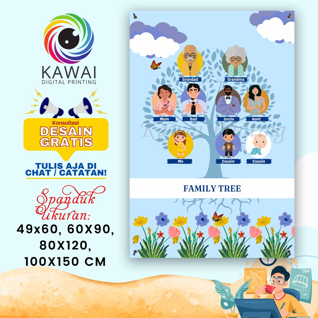 Jual SPANDUK / BANNER Pohon Literasi Pohon Cita-Cita Pohon Family Taman ...