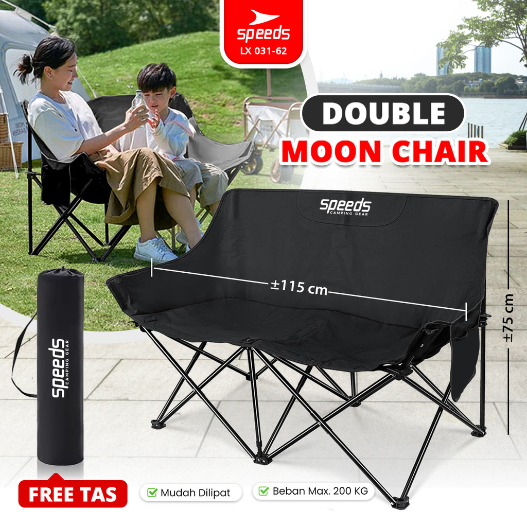 Jual SPEEDS Double Moon Chair Kursi Lipat Dobel 2 Orang Lebar Camping ...