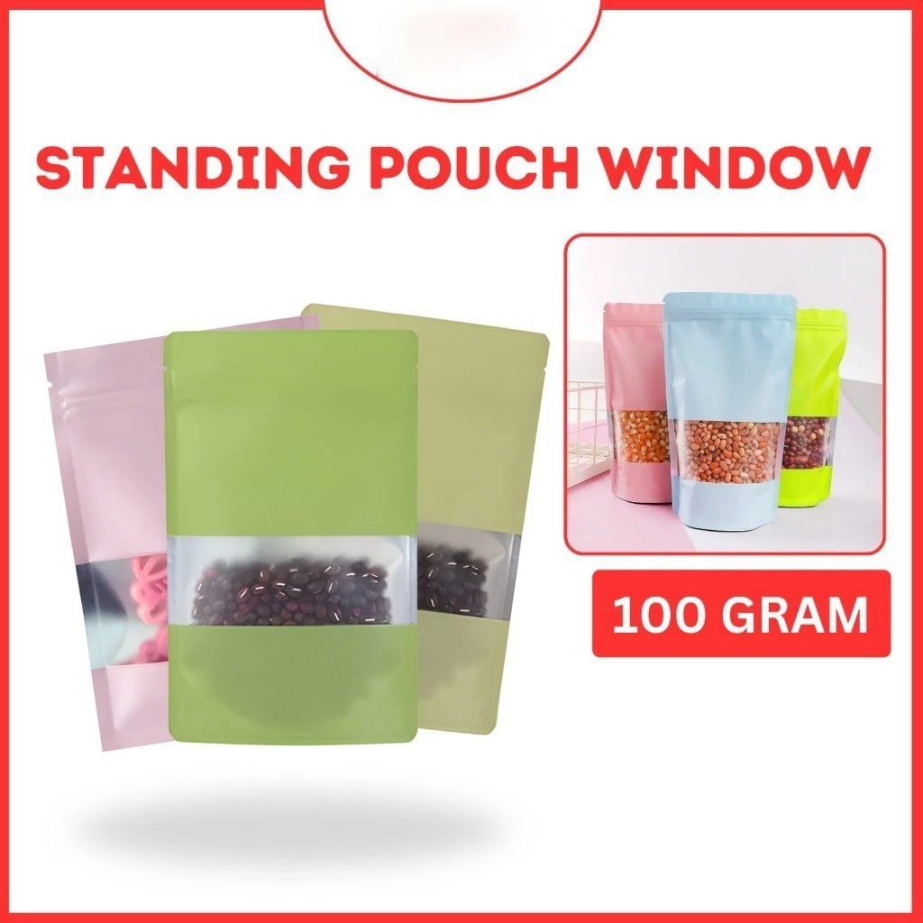 Jual Standing Pouch Window Matte Kemasan Makanan Snack Kripik 100gr ...