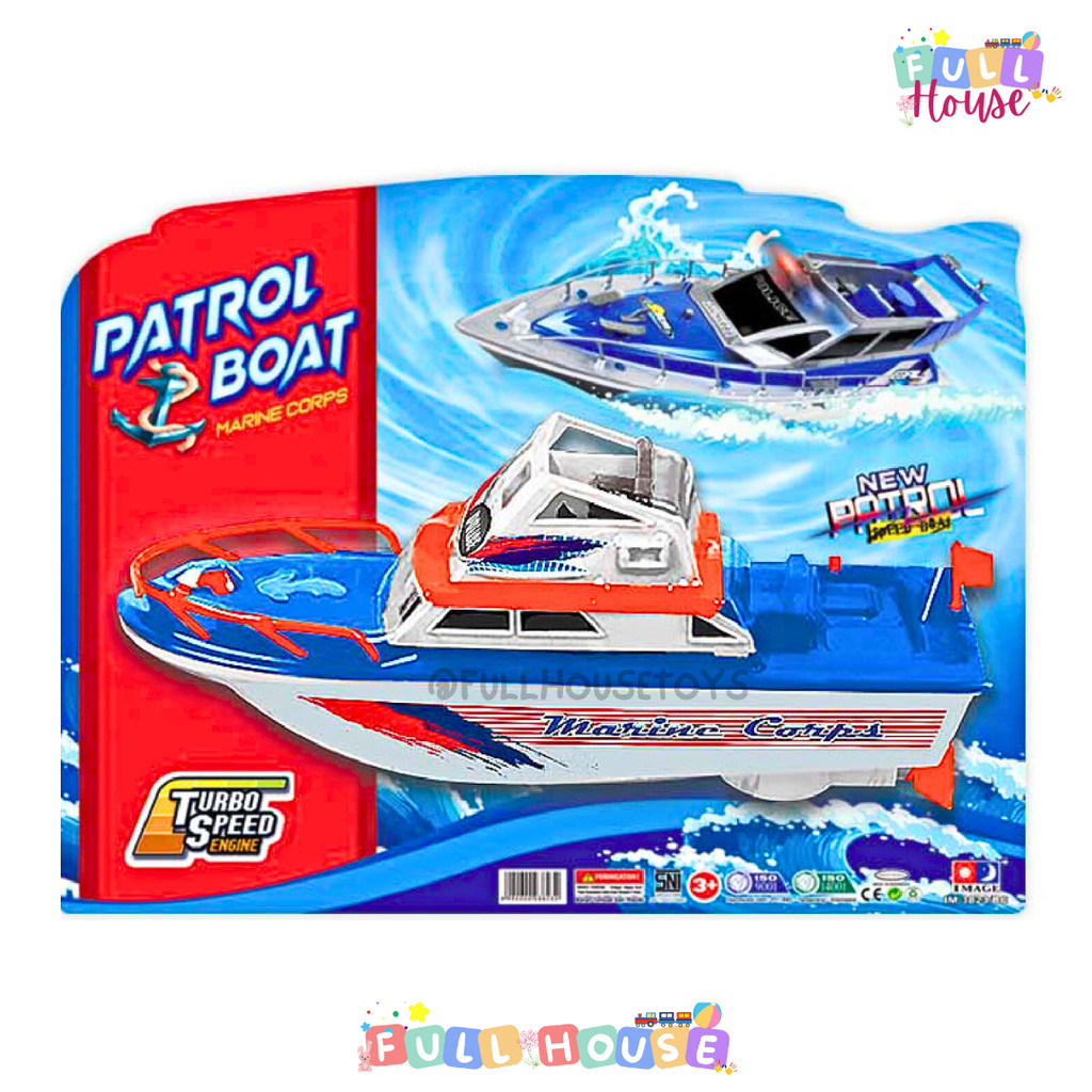 Jual MAINAN SPEEDBOAT BATERAI MAINAN PERAHU PAROL BOAT MARINE CORPS ...