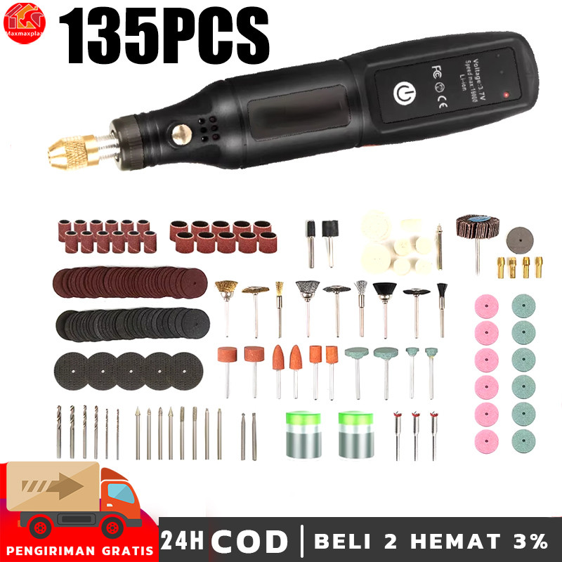 Jual 135pcs Bor Mini Grinder Set 12V 13W 110V/220V Mini Drill 3 ...