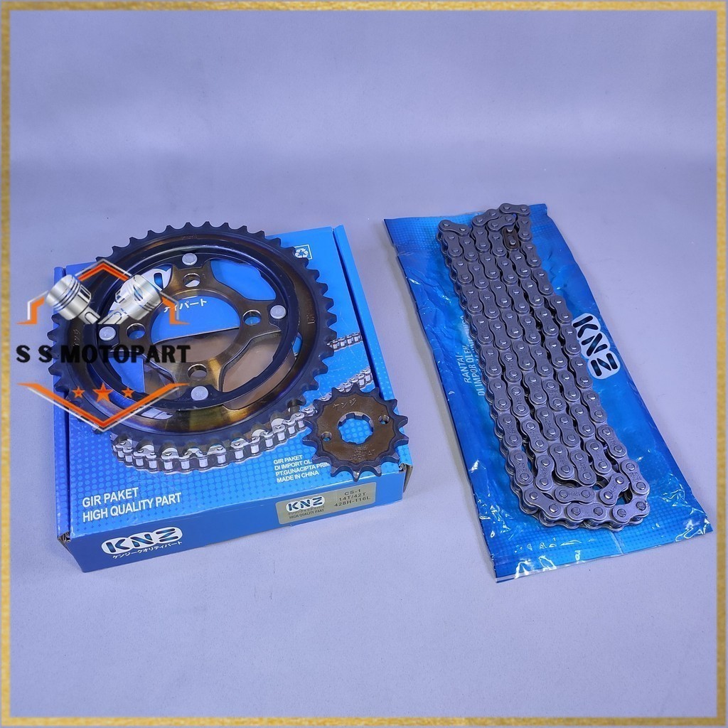 Jual Gear Set Rantai Gear Paket CS-1 14/42T 428H - 116L Ori KNZ ...