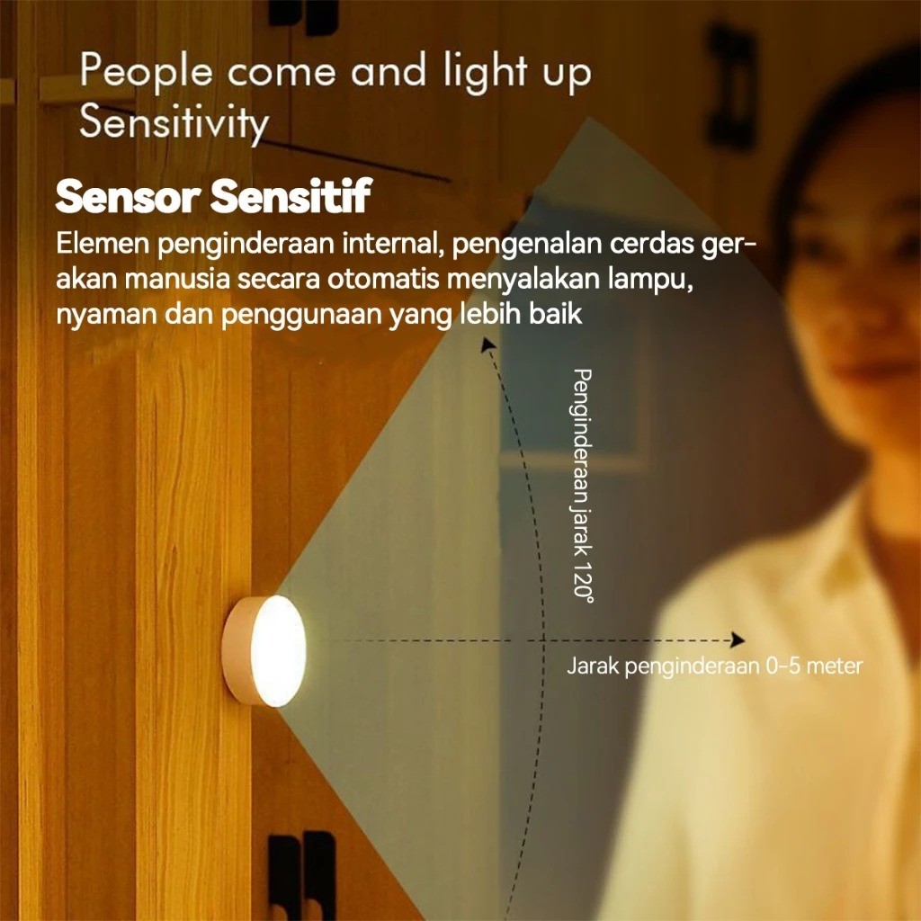 Jual Lampu Sensor Gerak 10 LED Putih Lamp Magnetic Motion Sensor Light ...