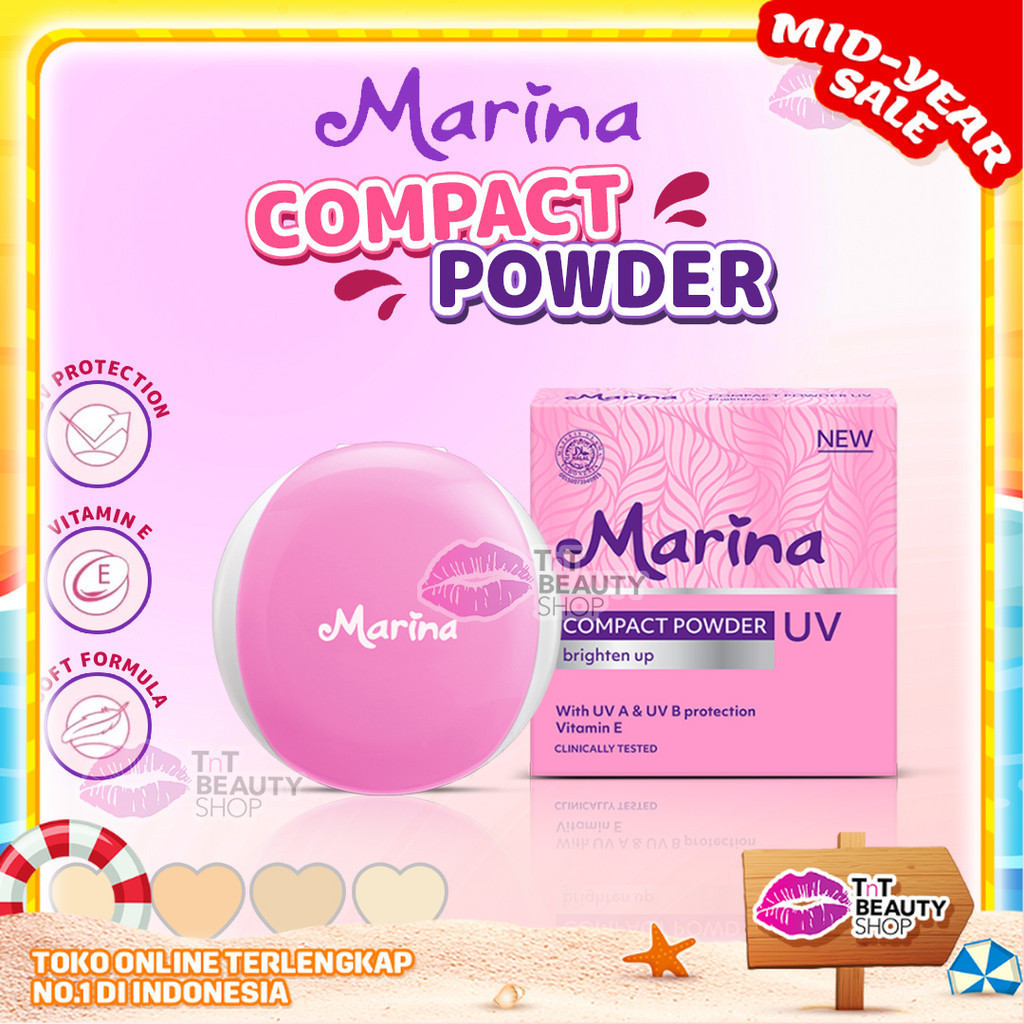 Jual Marina Compact Powder UV Brighten Up 12gr - Bedak Padat Marina ...