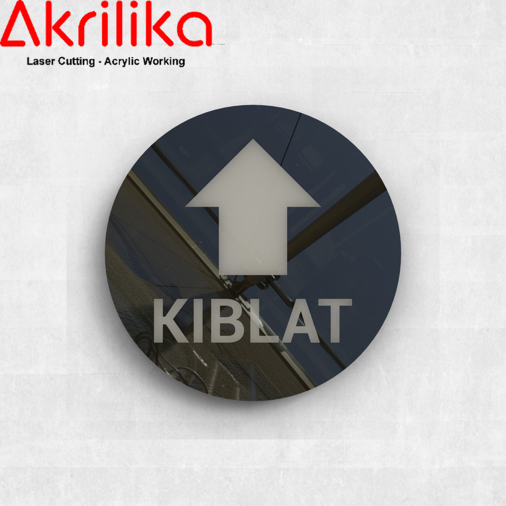 Jual AKRILIK SIGNBOARD/SIGNAGE/PETUNJUK ARAH KIBLAT 7.5X7.5CM CUSTOM ...