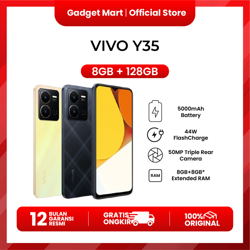 Jual vivo Y35 8/128GB - Garansi Resmi | Shopee Indonesia