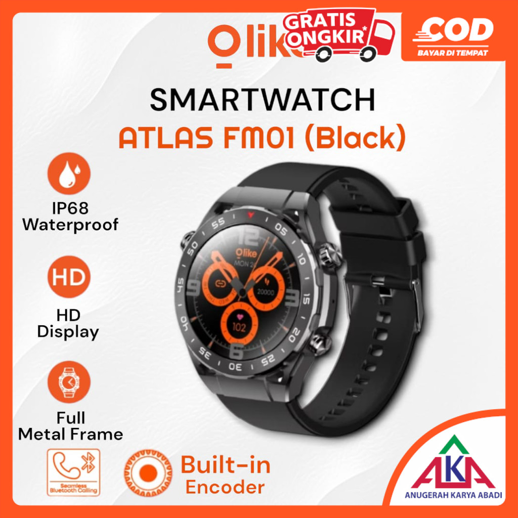 Jual OLIKE ATLAS Smartwatch FM01 Health Tracker Display Ultra HD Metal ...