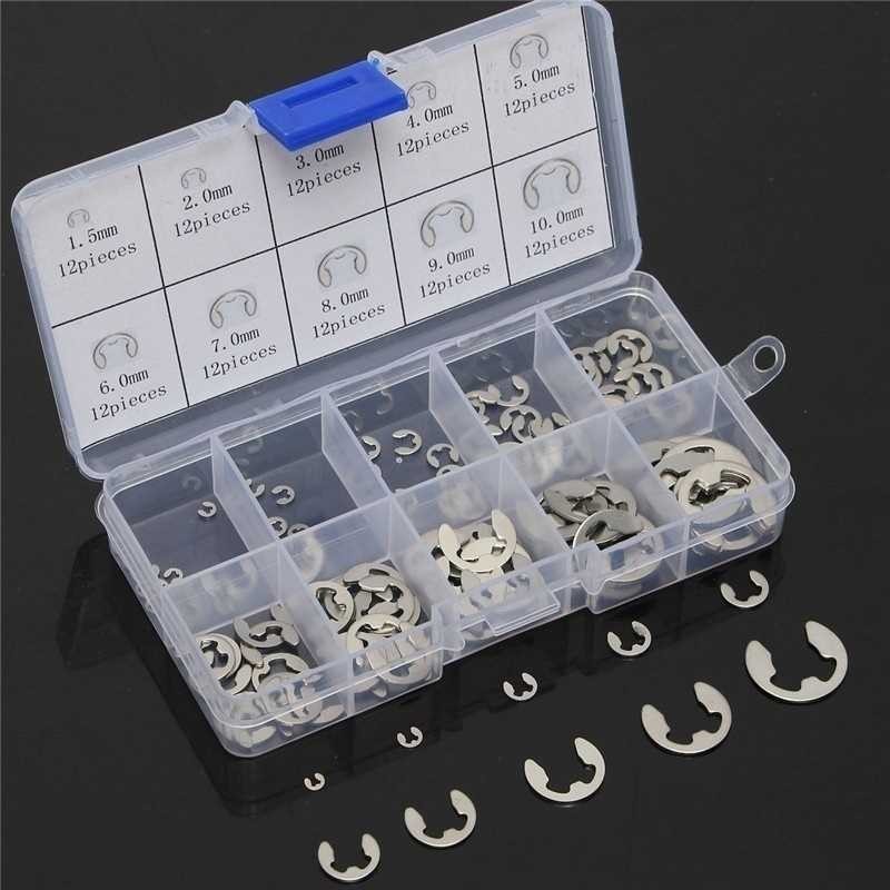 Jual E-clip retaining ring set 120 pcs, lengkap untuk berbagai ukuran ...