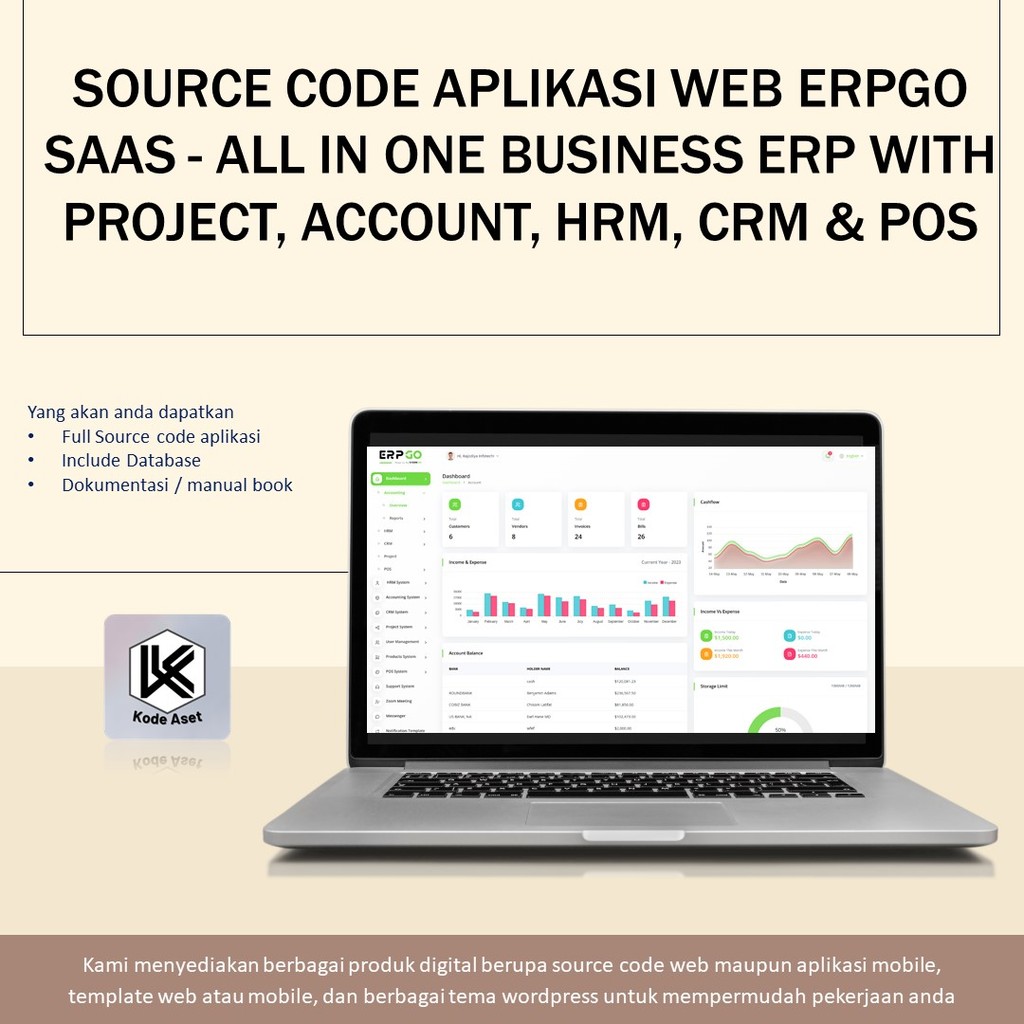 Jual SOURCE CODE APLIKASI WEB ERPGO SAAS - ALL IN ONE BUSINESS ERP WITH PROJECT, ACCOUNT, HRM ...