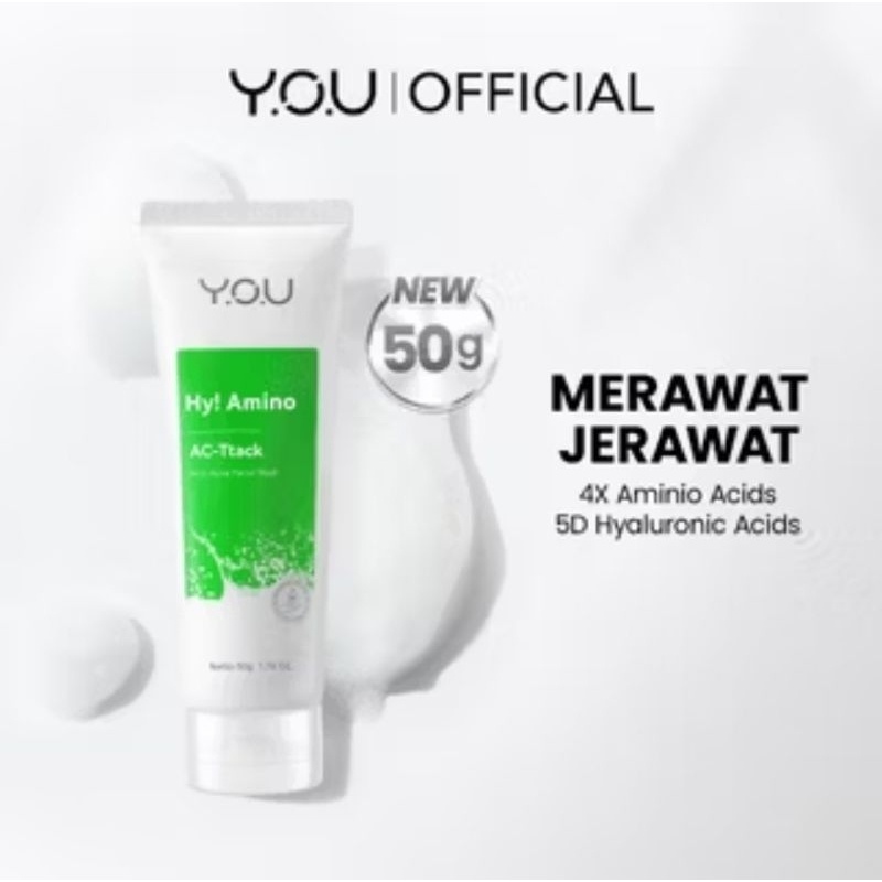 Jual YOU Hy! Amino Facial Wash 50gr | Anti Acne, Hydrating, Brightening ...