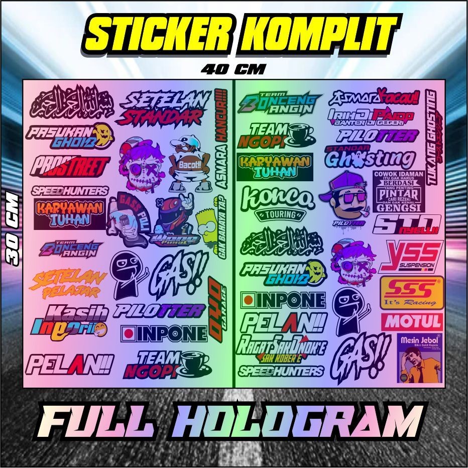 Jual Stiker Setiker Motor Racing Hologram Vinyl Waterproof Anti Air ...