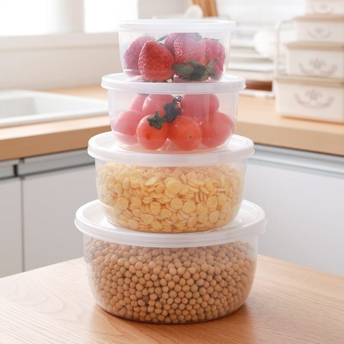 Jual [ MG ] Food Storage Set 4 in 1 Toples Bulat / Tempat Penyimpanan ...