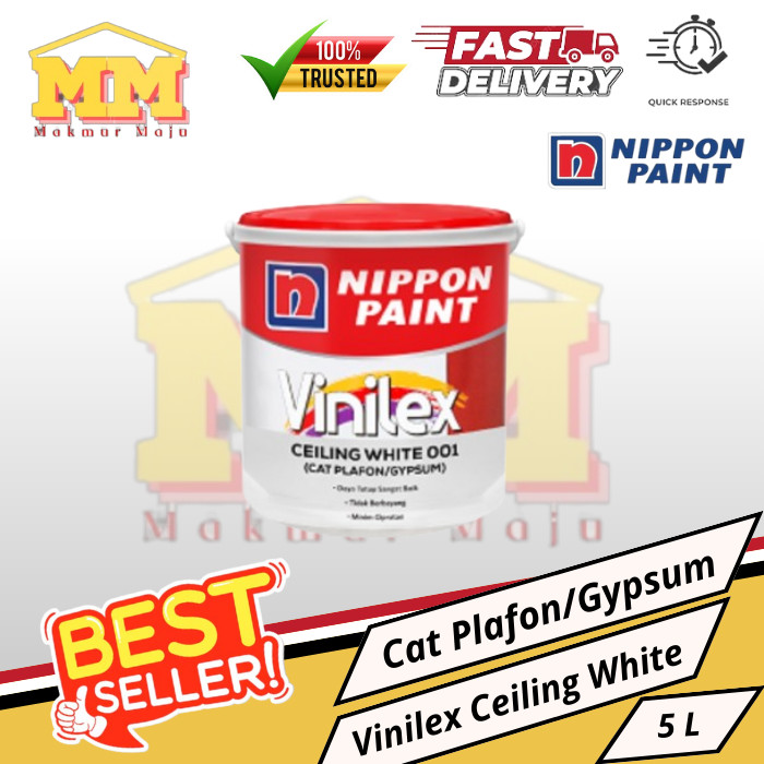 Jual CAT PLAFON/CAT GIPSUM VINILEX CEILING WHITE 5 KG - NIPPON PAINT ...