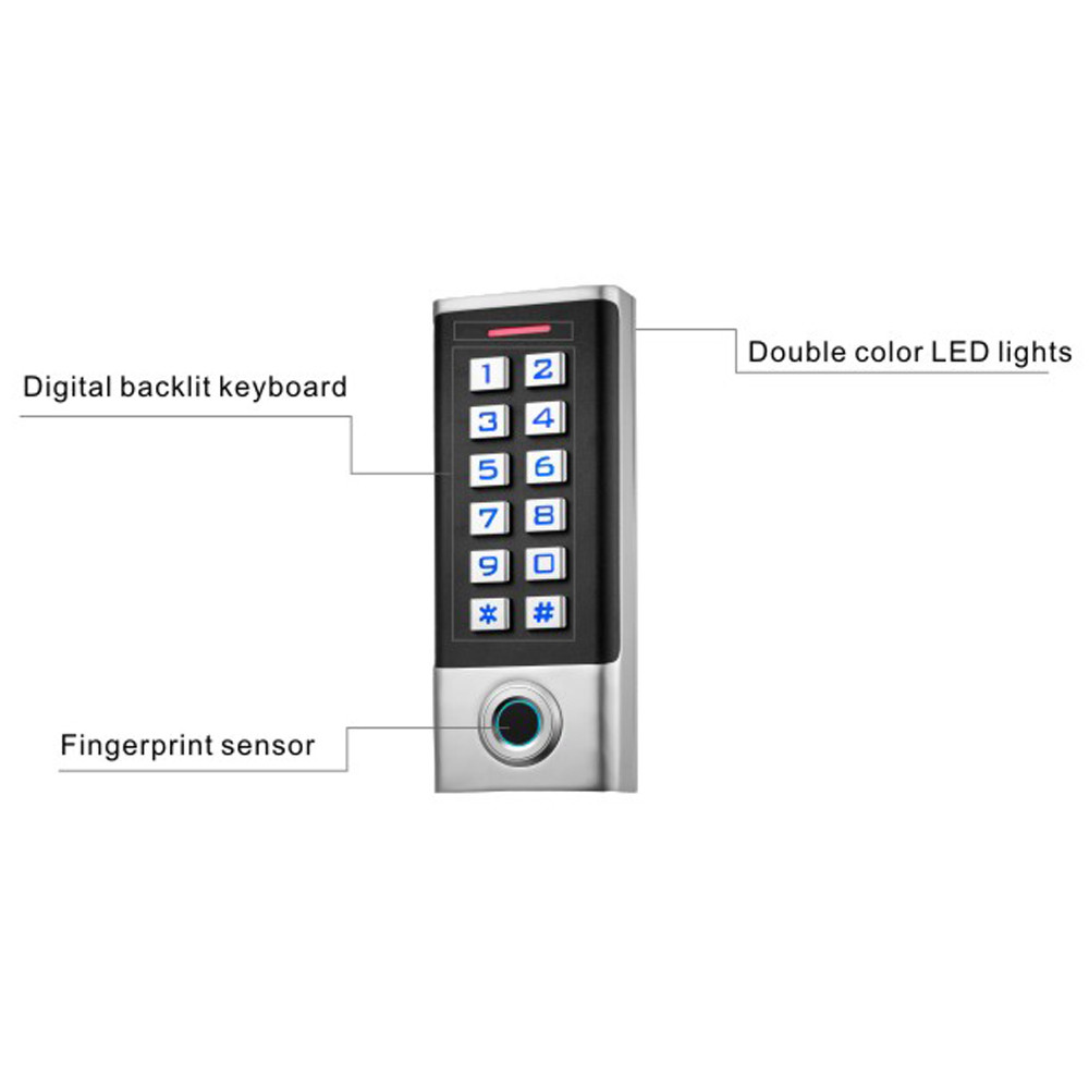 Jual IP68 Waterproof Fingerprint RFID Standalone Access Control Card Reader 125KHZ 13.56MHZ Door ...