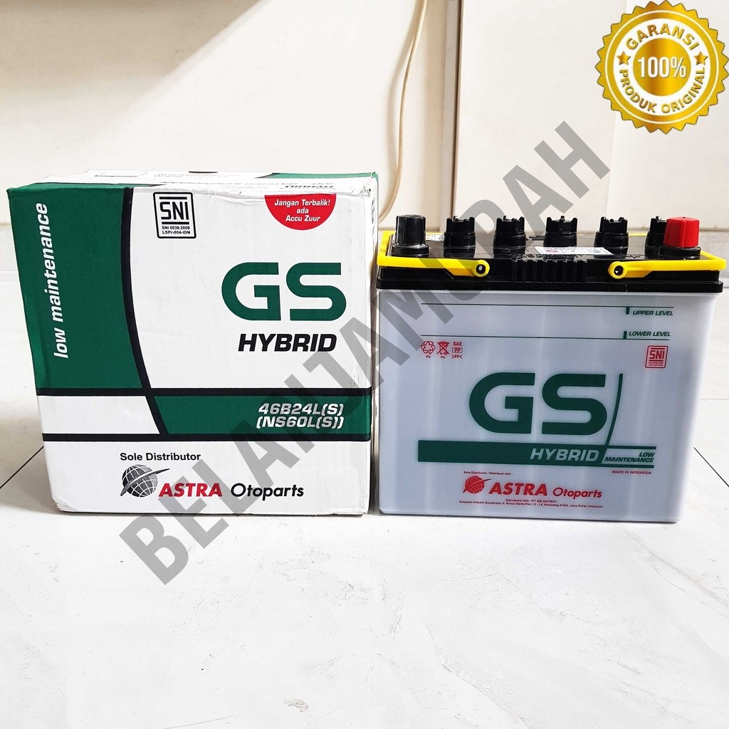 Jual Aki mobil NS60LS Hybrid / 46B24LS GS Astra Hybrid 100% ASLI ASTRA | Shopee Indonesia