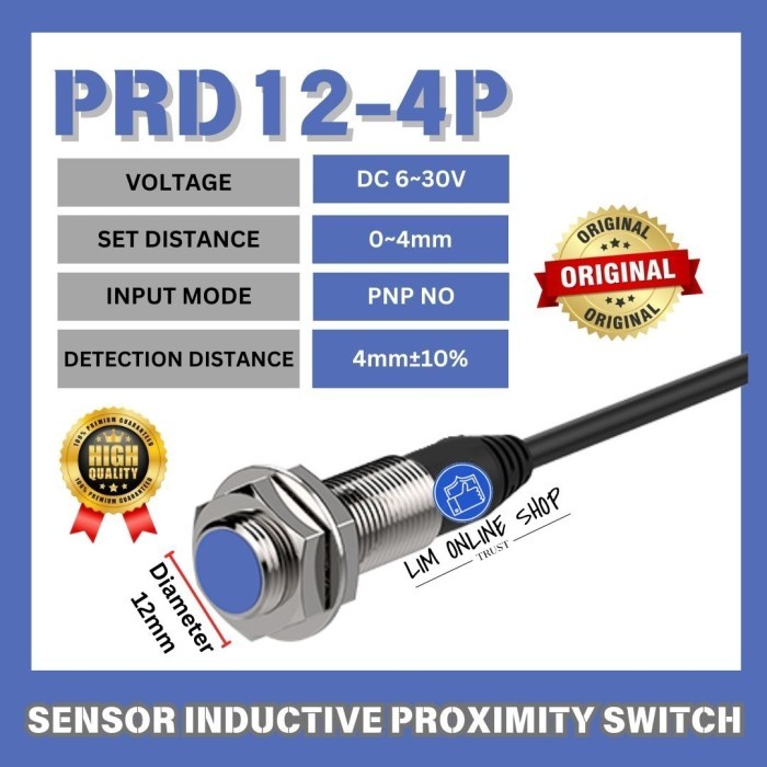 Jual SENSOR PROXIMITY PRD12-4DP INDUCTIVE PNP NO NORMALY OPEN JARAK DETEKSI 4MM DC6-30V DIAMETER ...