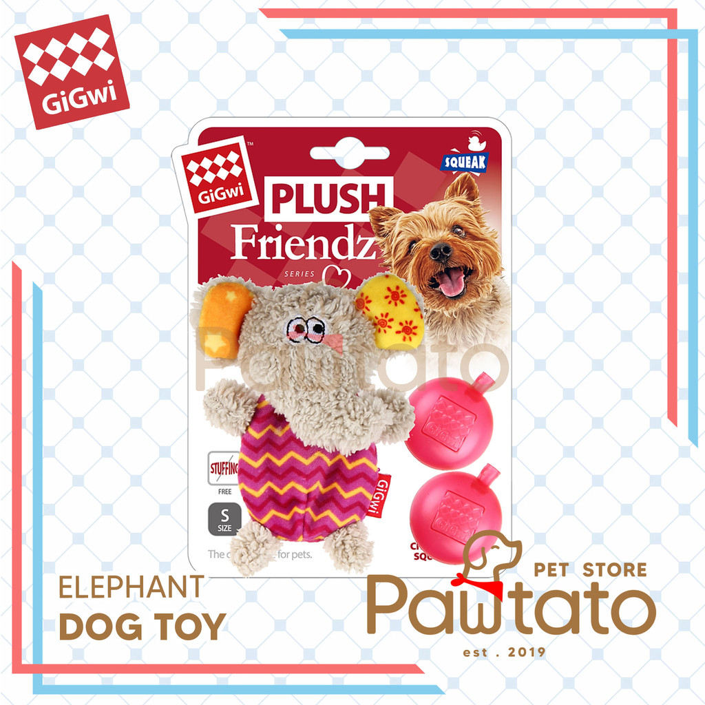 Jual Mainan Anjing Gigwi Plush Friendz Elephant S Puppy Dog Small ...