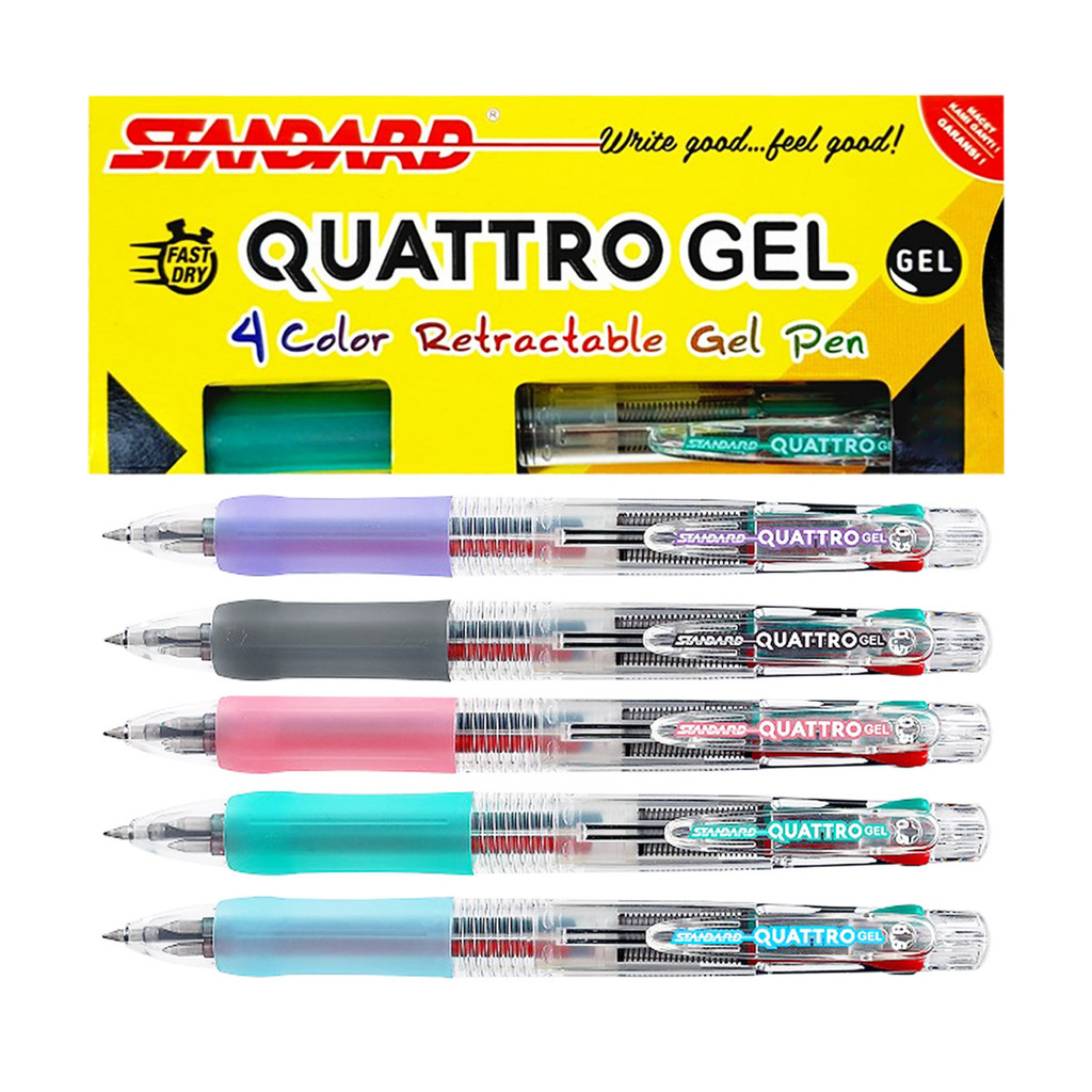 Jual BOLPEN Ballpoint Gel Barrell Rectactable Standard QUATTRO 0.5mm ...
