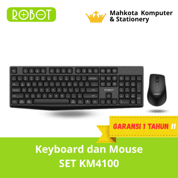 Jual Keyboard Mouse Combo Set ROBOT KM4100 Multi Device Wireless 2.4G ...