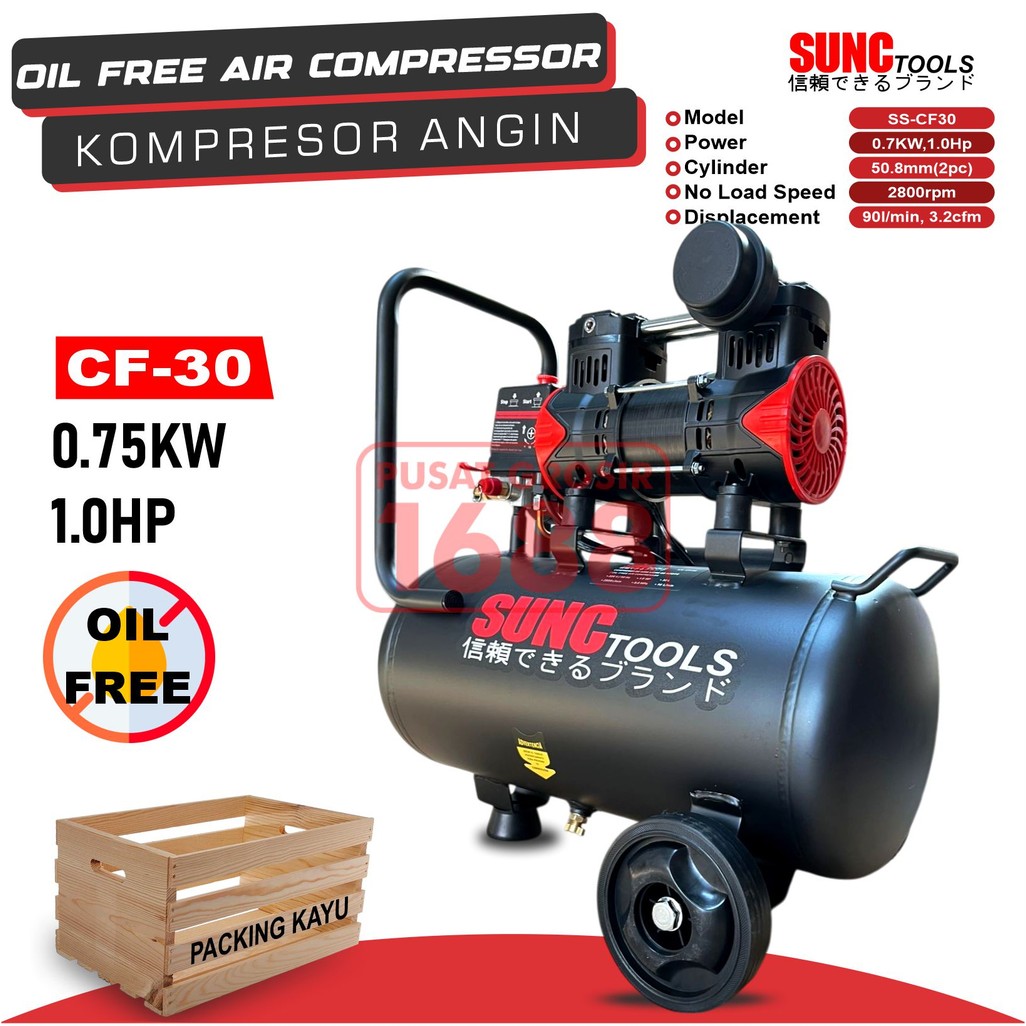 Jual Air Compressor Oil Free Kompresor Angin Tanpa Oli 30L 30 Liter ...