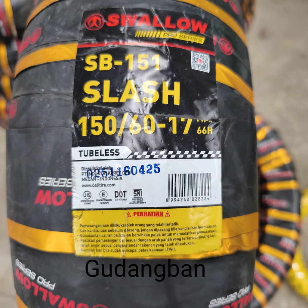 Jual BAN MOTOR SWALLOW SLASH 150 60 17 SOFT COMPOUND PRO SERIES BALAP ...