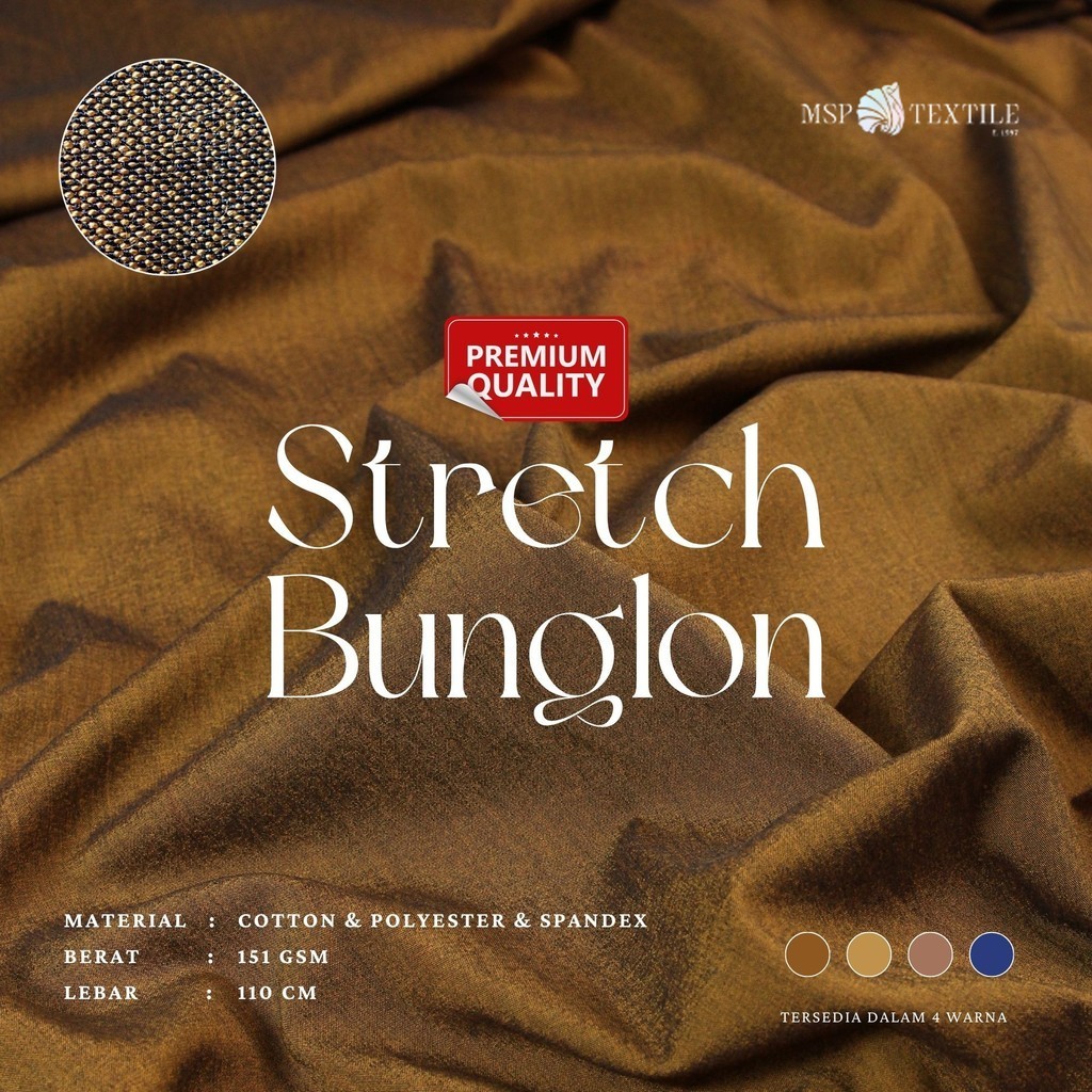 Jual KAIN STRETCH BUNGLON 44" MATERIAL KATUN SPANDEX KUALITAS PREMIUM ...