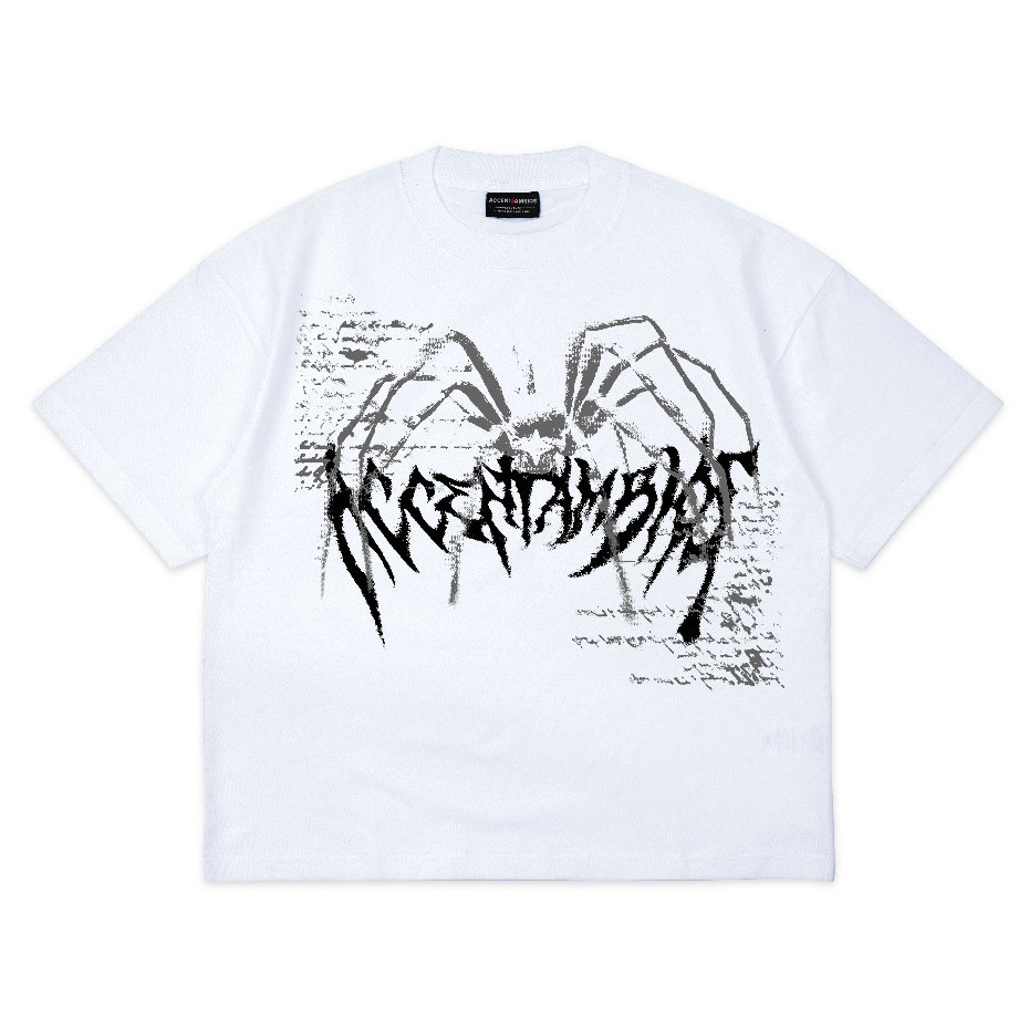 Jual Boxy Oversized T-Shirt Spider White Unisex - Cotton Combed 20s ...