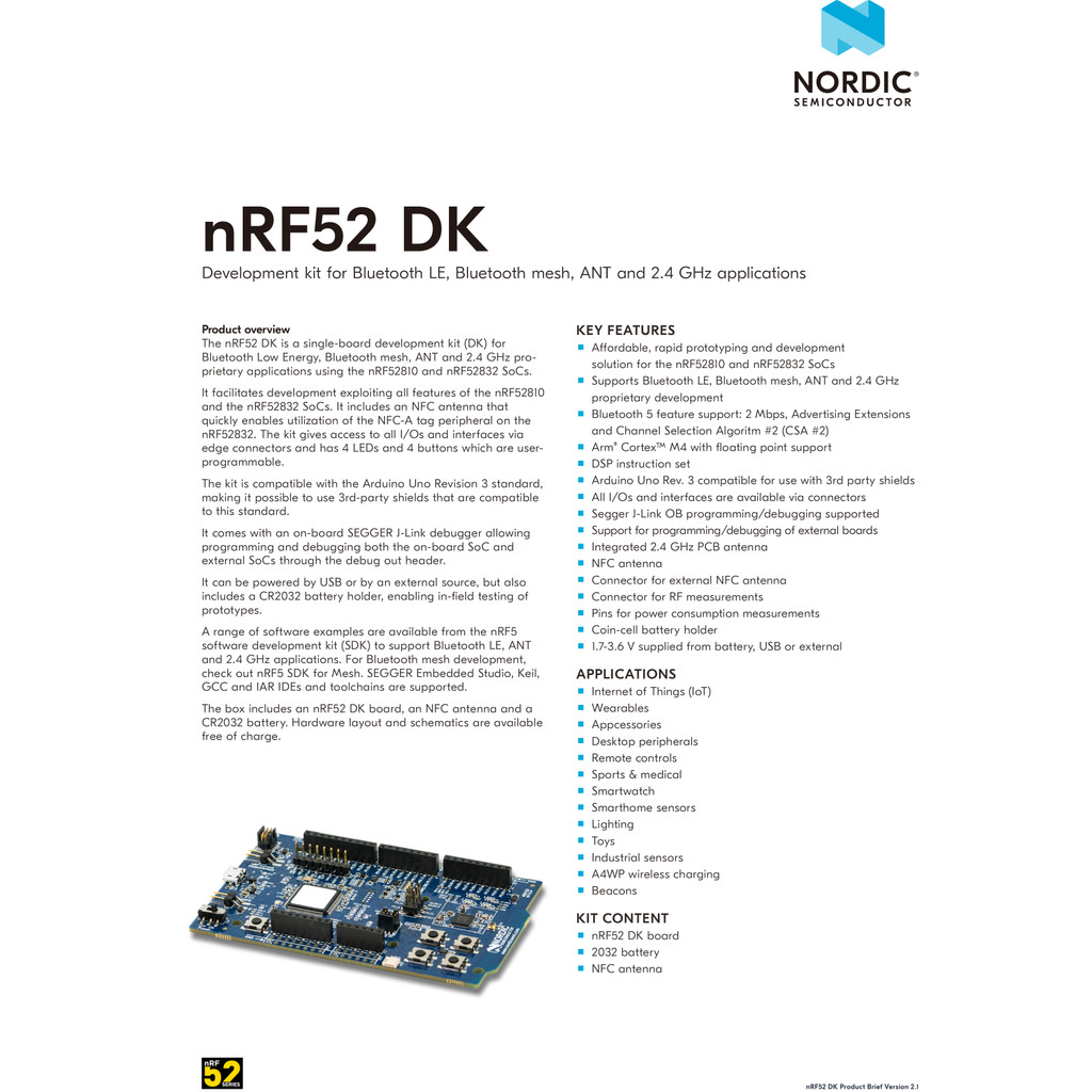 Jual Nordic nRF52-DK Bluetooth Development Board Bluetooth Low Energy ...