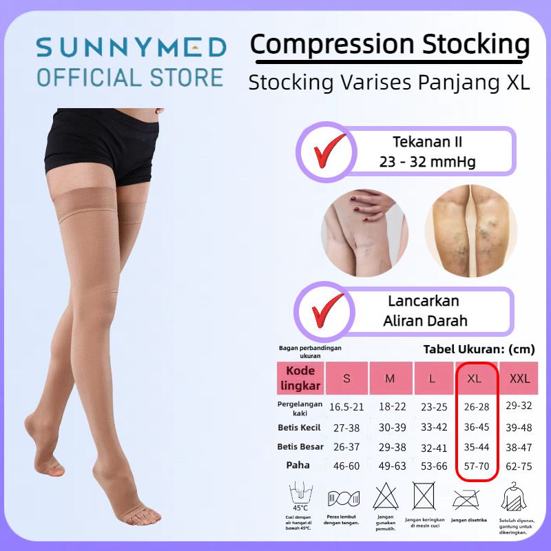 Jual Stocking Varises Kompresi Medis Kelas CCL II Support Kaki Bengkak ...