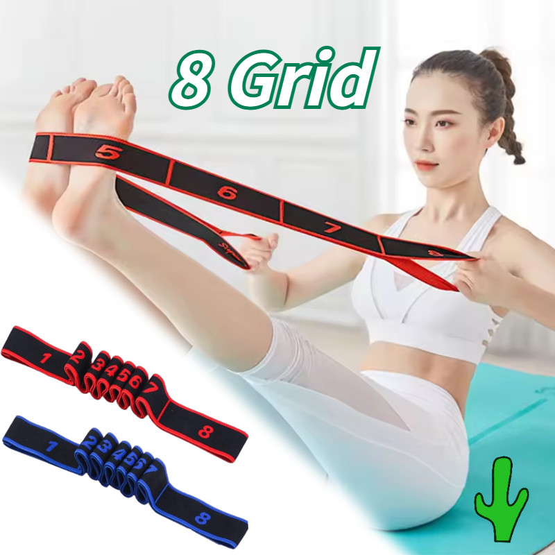 Jual 8 Grid/90CM Yoga Pilates Strap Tali Elastic Resistance Band Latin ...