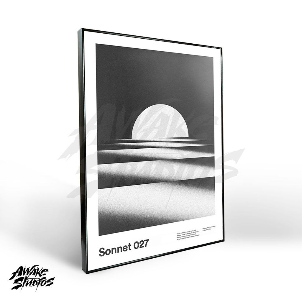 Jual Poster Monokrom Frameblock – Soneta Shakespeare, Dekorasi Kamar ...