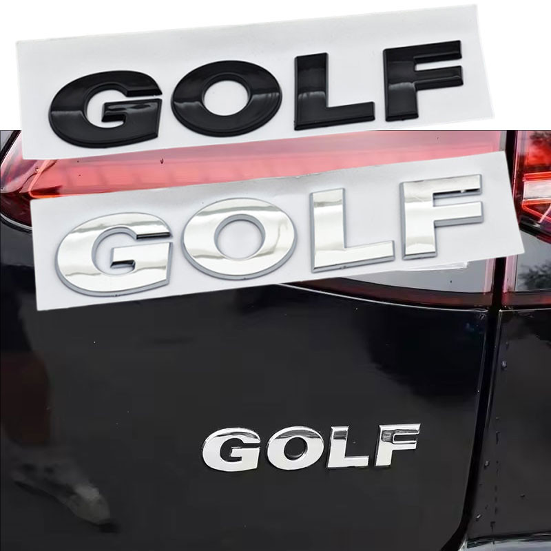 Jual 3D ABS Chrome Black Logo GOLF Emblem Letters Sticker Car Rear ...