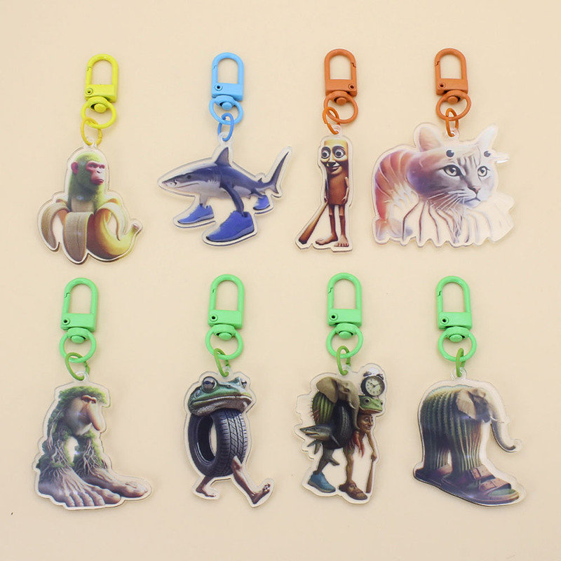 Jual Italian Brainrot Figure Keychain Tralalero Tralala Brainrot ...