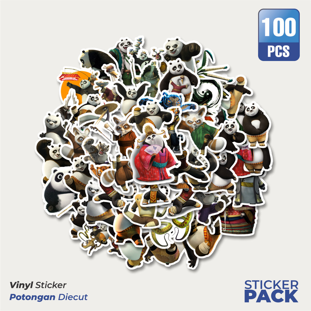 Jual 100 PCS STIKER Stiker Dreamworks Series Kungfu Panda Character Mix ...