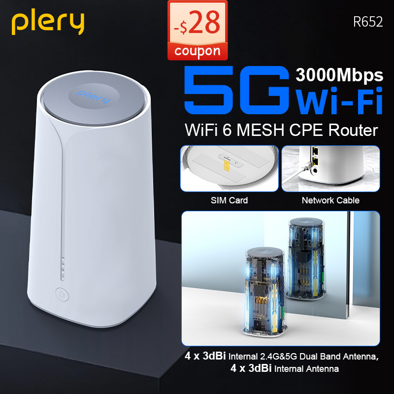 Jual Plery 5G LTE Router 3000Mbps Indoor CPE Router WiFi 6 MESH Routers ...