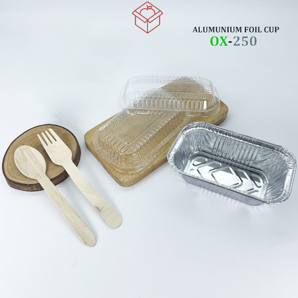 Jual Alumunium Foil Cup OX250 + Tutup Aluminium Tray Lasagna Macaroni Schotel Dimsum Mentai ...