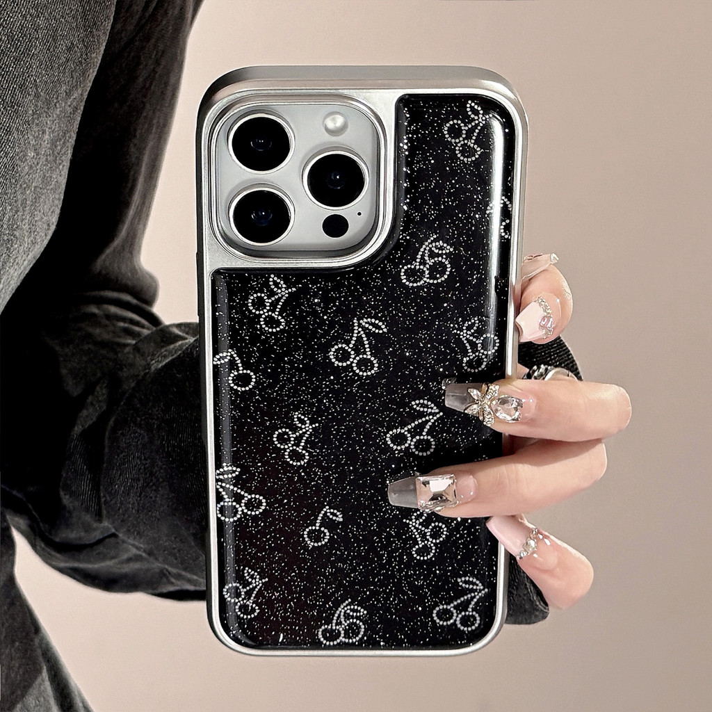 Jual Mode Cherry Bling Bling Hologram Case hp iPhone 16 13 15 17 11 12 ...