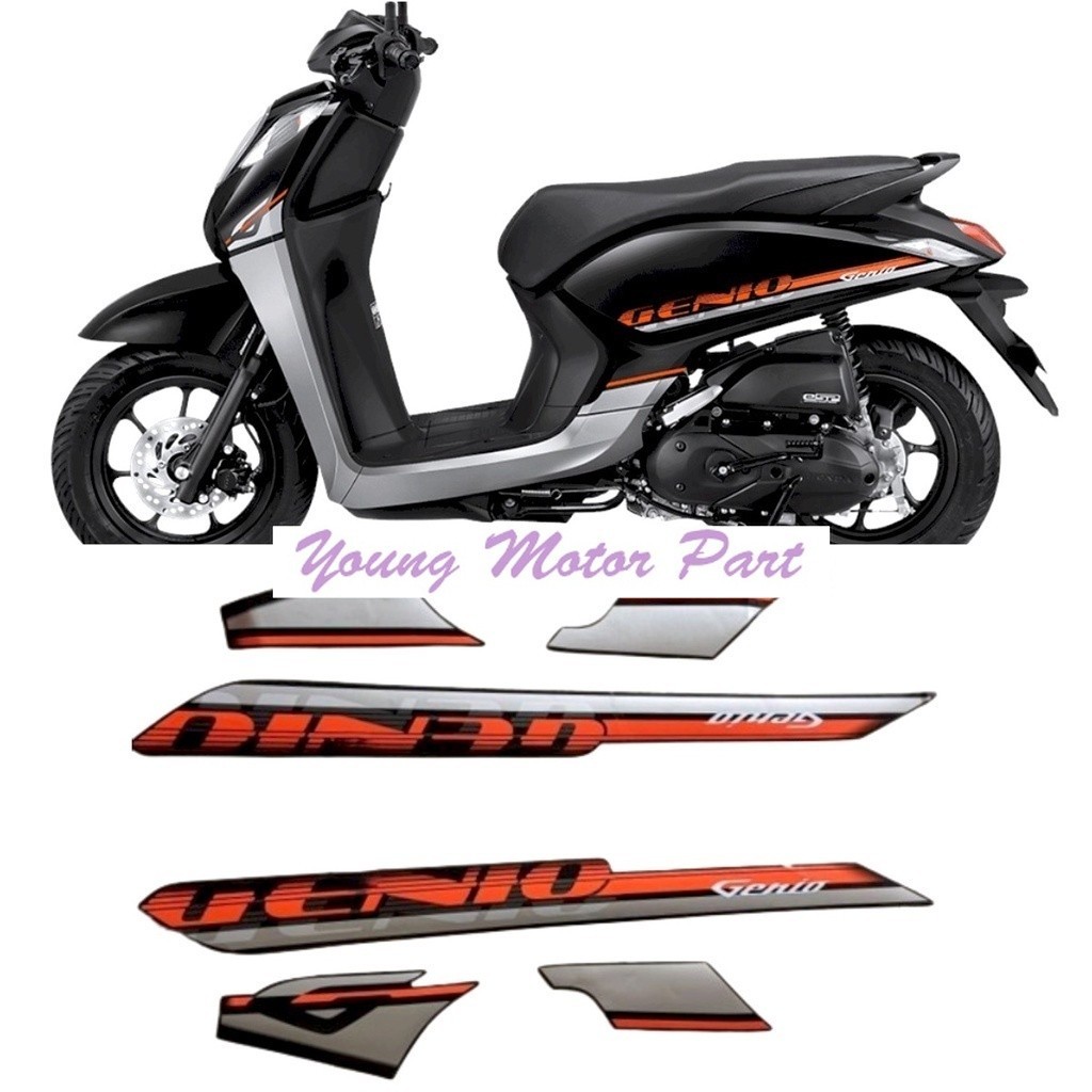 Jual Striping stiker polet list motor honda genio 110 2023 CBS hitam ...