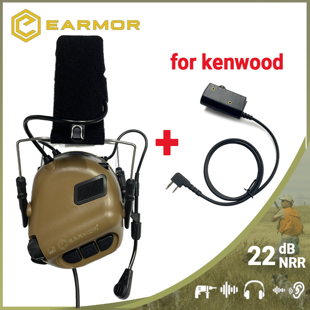 Jual Earmor M32 Electronic Tactical Headphones + PTT Adapter Shooting ...
