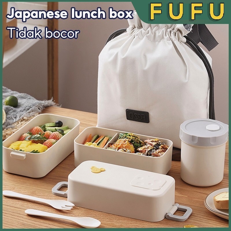 Jual FUFU Lunch box tingkat / lunch box sekat / lunch box dan lunch bag ...