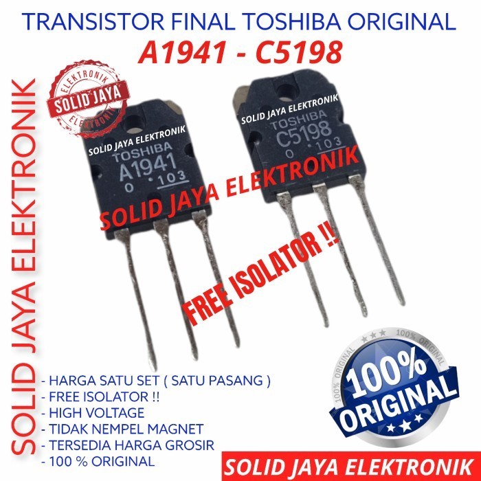 Jual TR FINAL TOSHIBA C5198 A1941 TRANSISTOR C 5198 A 1941 ASLI ORIGINAL Premium | Shopee Indonesia