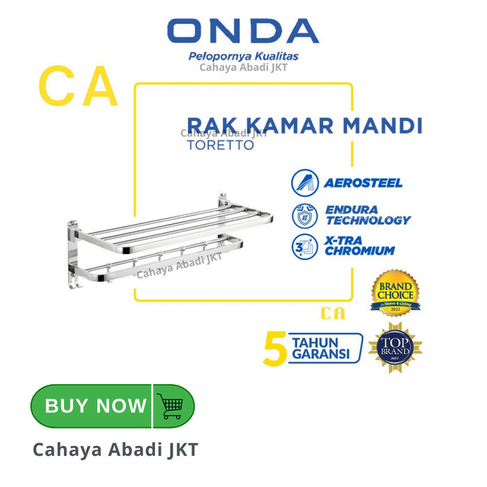 Jual ONDA Rak Handuk Double Kamar Mandi Stainless Toretto / Rak Handuk ...