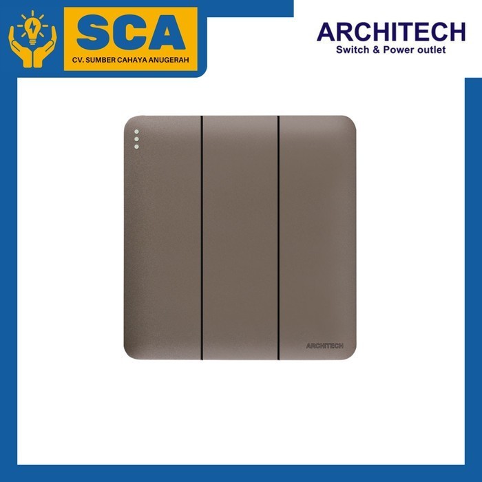 Jual Saklar Seri 3 Architech Coklat/Brown Saklar Lampu 3 Gang 1 Arah ...