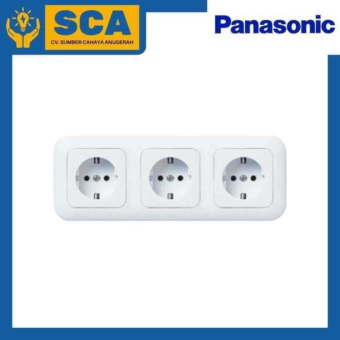 Jual STOP KONTAK 3 LUBANG PANASONIC PUTIH STOP KONTAK TRIPLE WEJ7823 ...