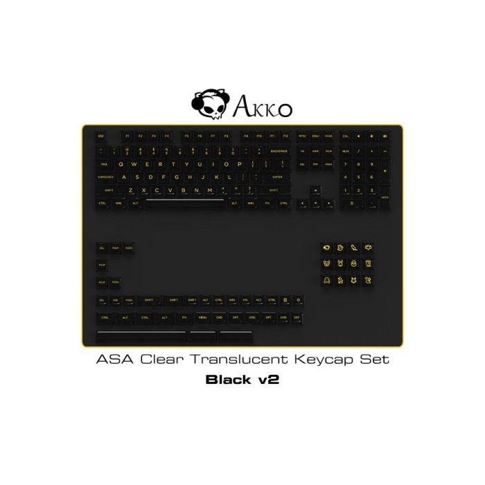 Jual AKKO ASA Clear Translucent Keycaps Set 155 Key V2 Black Mechanical ...