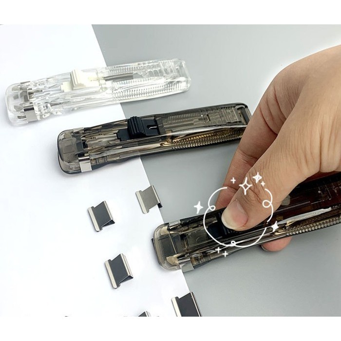 Jual push clip stapler remover binder push clamp paper cliiper pusher ...