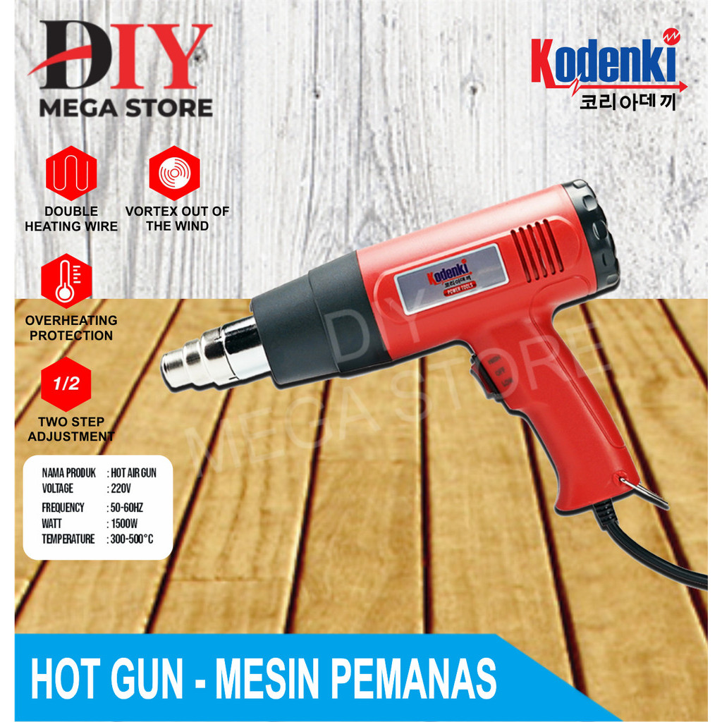 Jual KODENKI Mesin Heatgun Hotgun Pemanas Air Hot gun Heat Gun 1500 ...