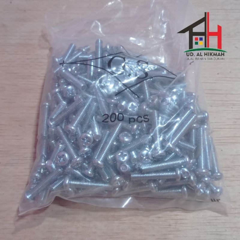 Jual BAUT JP 4X20 MM GALVANIS SCREWS JP 4 X 20 MM ISI 200 PCS TANPA MUR ...